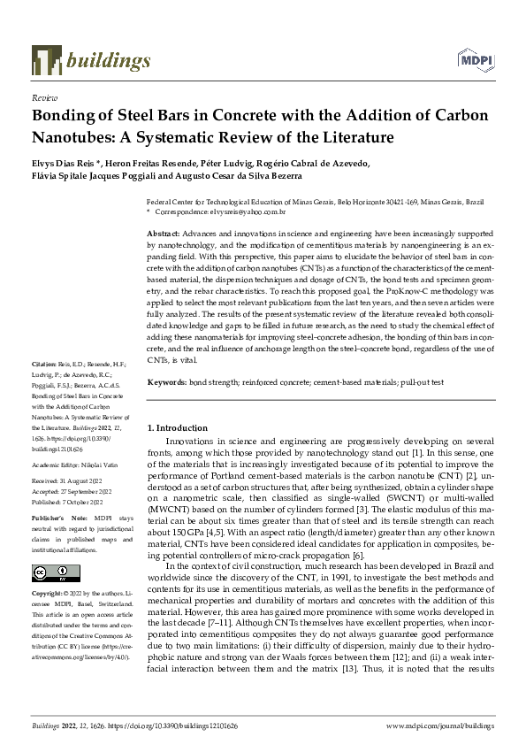 (PDF) Bonding of Steel Bars in Concrete with the Addition of Carbon ...