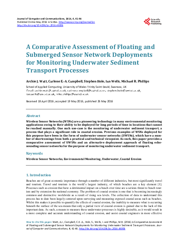 (PDF) A Comparative Assessment of Floating and Submerged Sensor Network Deployments for ...