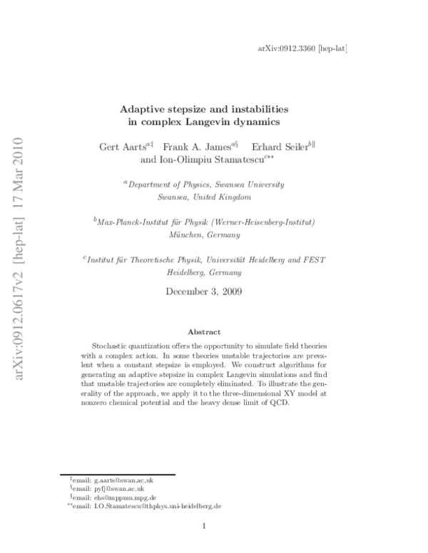 (PDF) Adaptive stepsize and instabilities in complex Langevin dynamics
