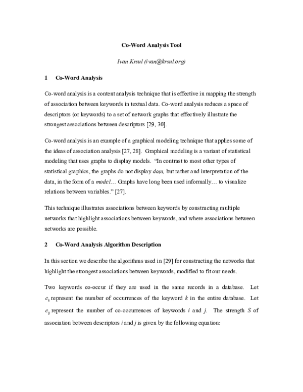 (PDF) Co-Word Analysis Tool