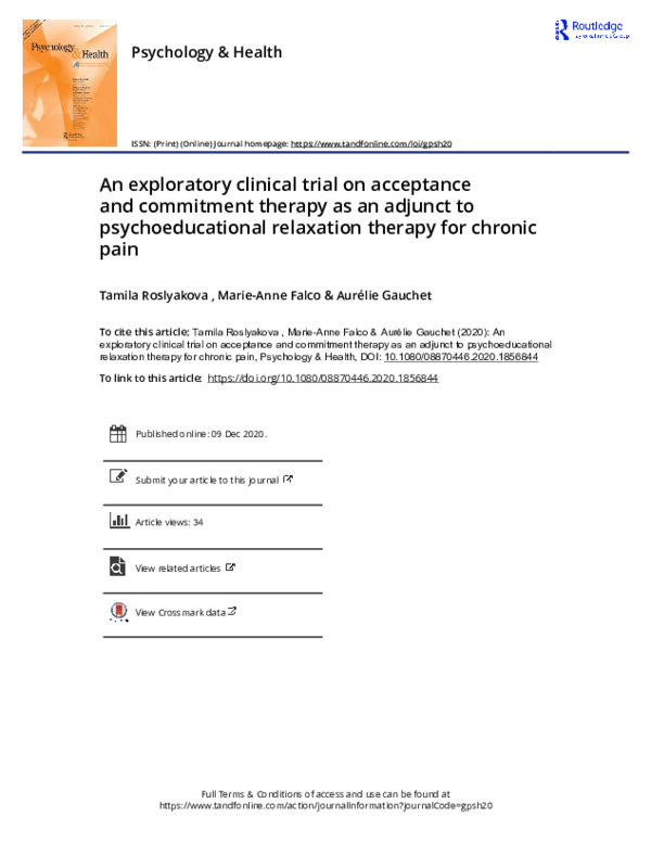(PDF) An exploratory clinical trial on acceptance and commitment ...