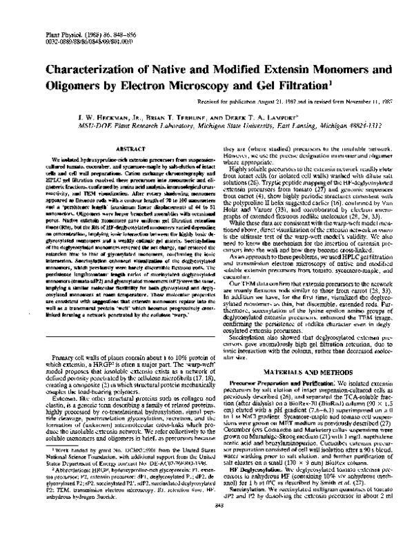 (PDF) Analyzing Extensin Monomers via Microscopy