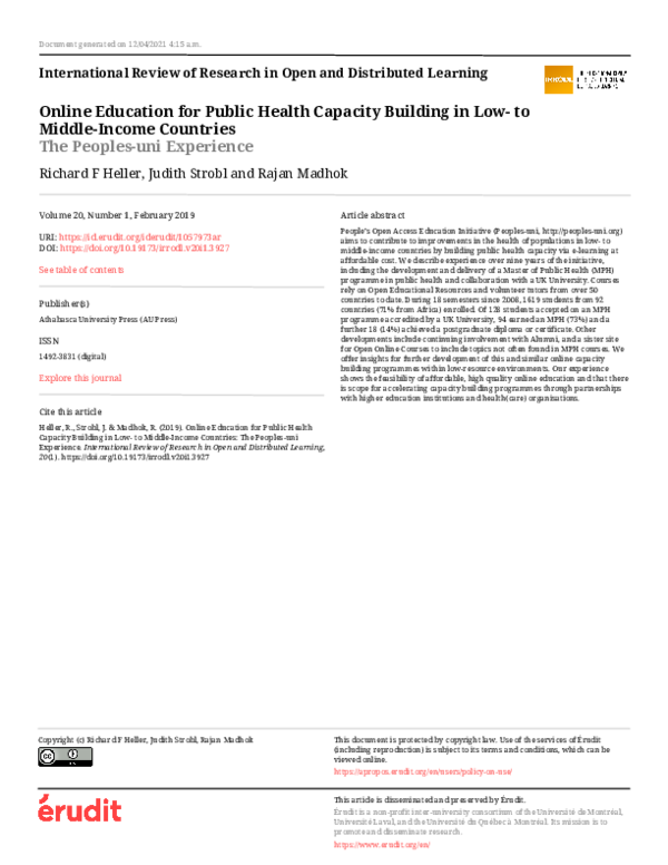 (PDF) Online Education for Public Health Capacity Building in Low- to Middle-Income Countries ...