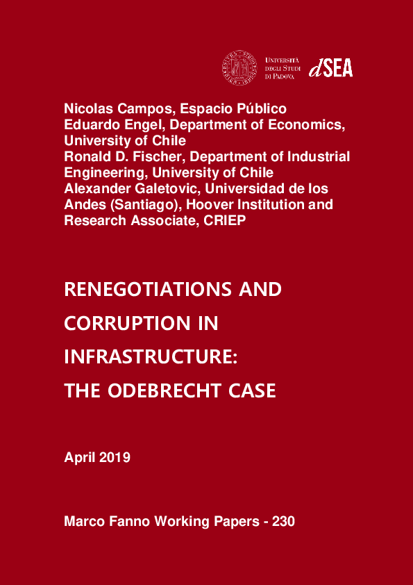 (PDF) Renegotiations and Corruption in Infrastructure: The Odebrecht Case