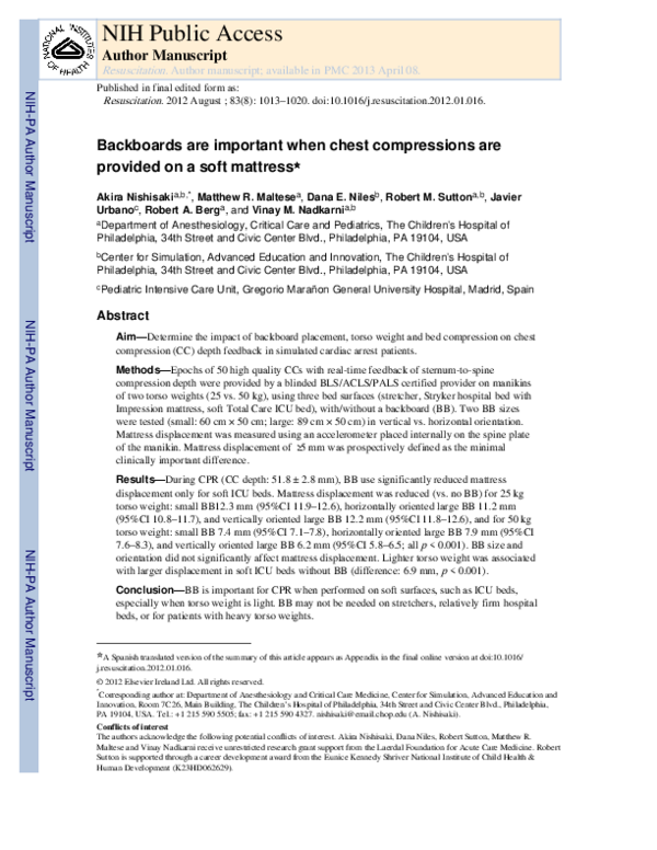 (PDF) Backboards are important when chest compressions are provided on ...