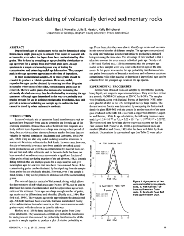 (PDF) Fission-track dating of volcanically derived sedimentary rocks