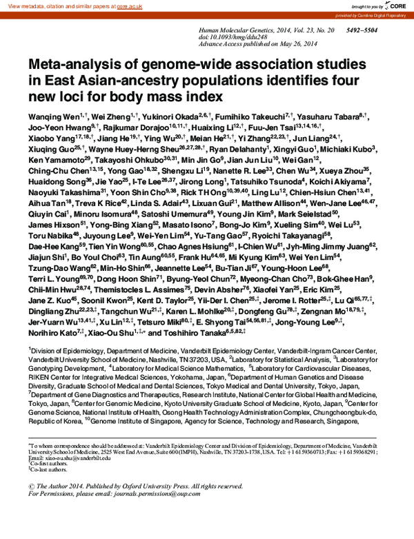 (PDF) Meta-analysis of genome-wide association studies in East Asian-ancestry populations ...