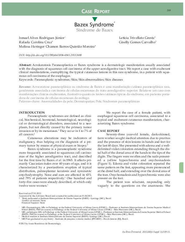 (PDF) Bazex Syndrome