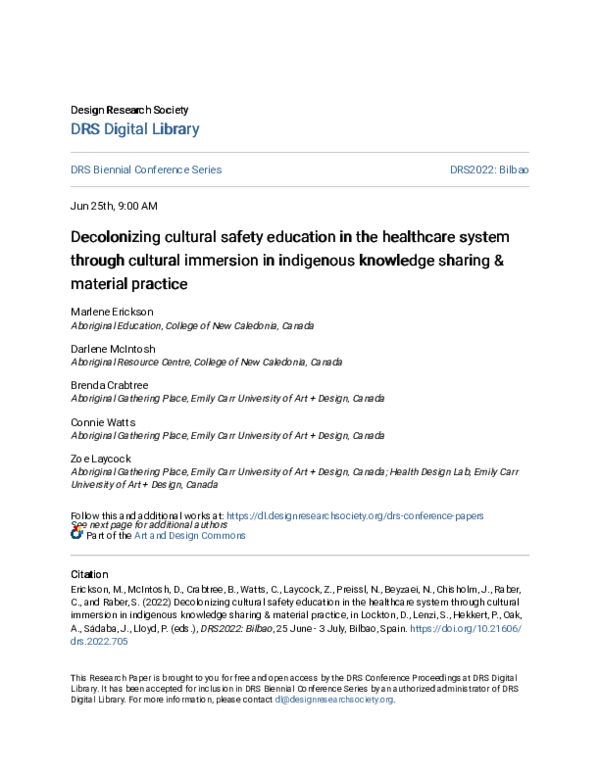 (PDF) Decolonizing cultural safety education in the healthcare system ...
