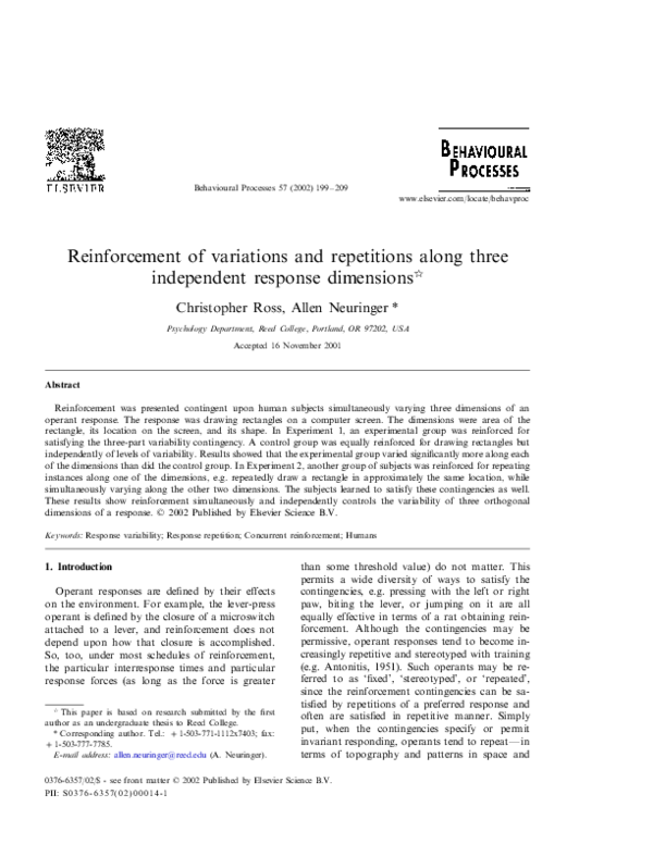 (PDF) Reinforcement of variations and repetitions along three ...
