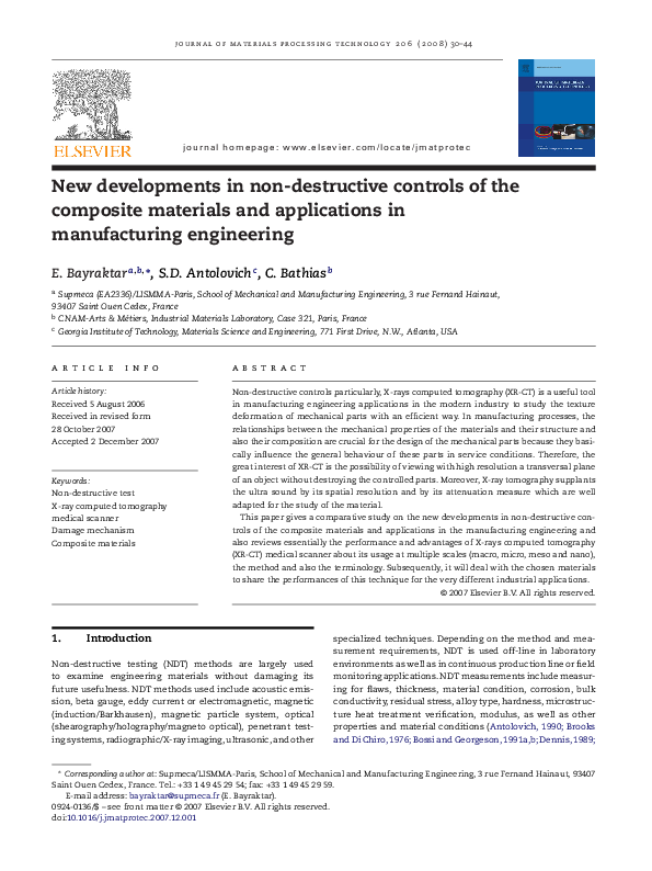 (PDF) New developments in non-destructive controls of the composite ...