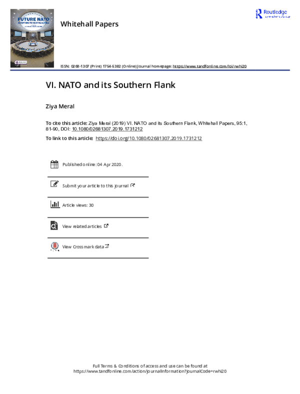(PDF) VI. NATO and its Southern Flank