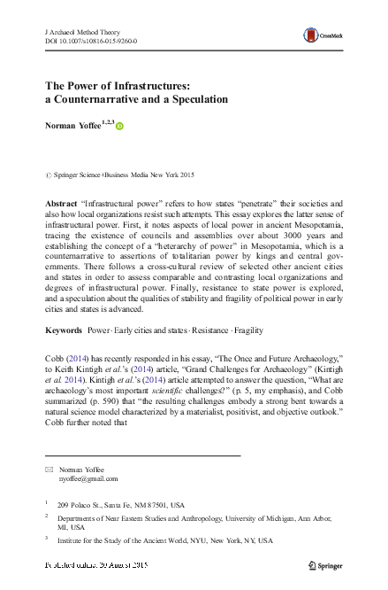 (PDF) The Power of Infrastructures: a Counternarrative and a Speculation