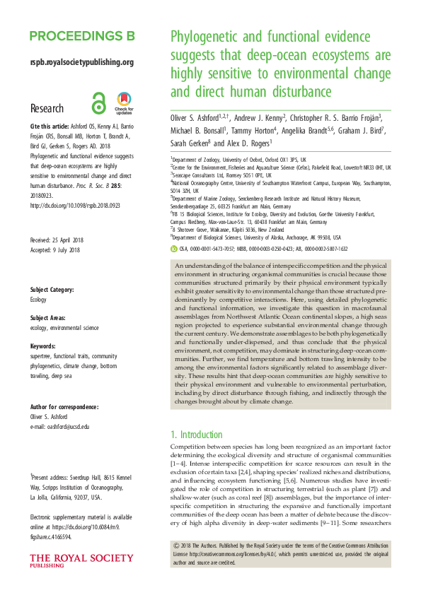 (PDF) Phylogenetic and functional evidence suggests that deep-ocean ...