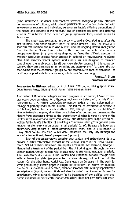 (PDF) Jerusalem in History, edited by K.J. Asali. 320 pages ...