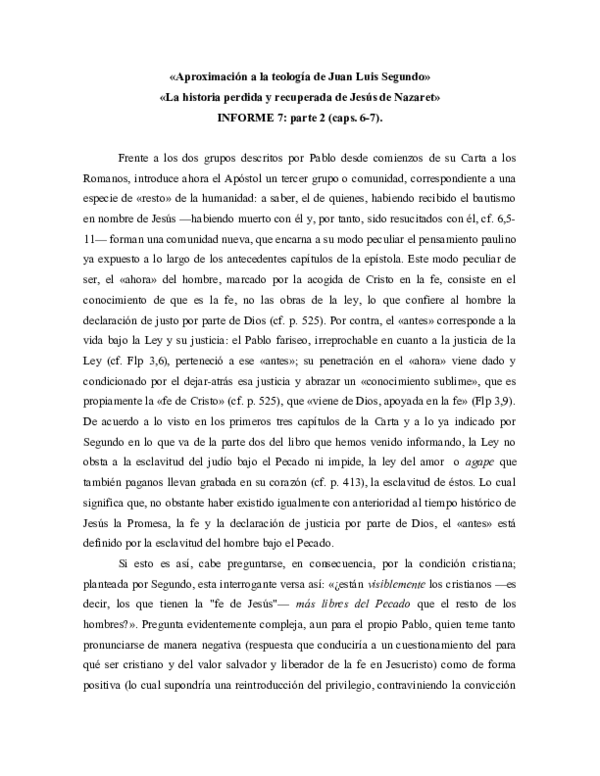 (DOC) Juan Luis Segundo: «La historia perdida y recuperada de Jesús de ...