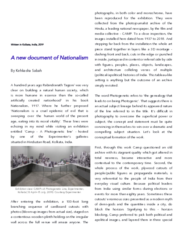 (PDF) A new Document of Nationalism by Kehkasha Sabah