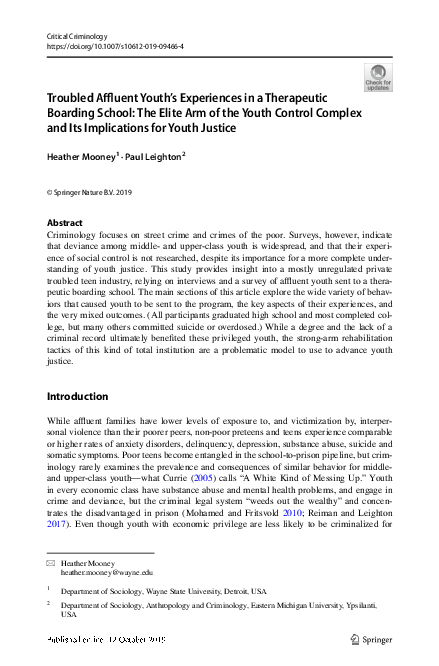 (PDF) Troubled Affluent Youth’s Experiences in a Therapeutic Boarding ...
