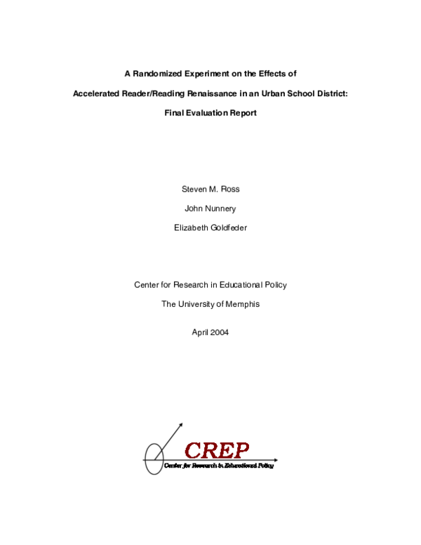Pdf A Randomized Experiment On The Effects Of Accelerated Reader