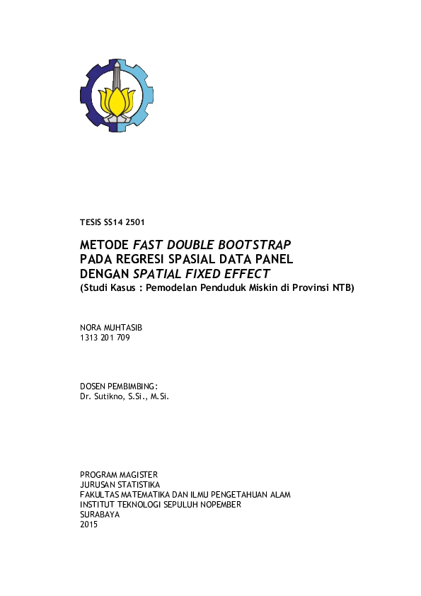 (PDF) Metode fast double bootstrap pada regresi spasial data panel dengan Spatial Fixed Effect ...