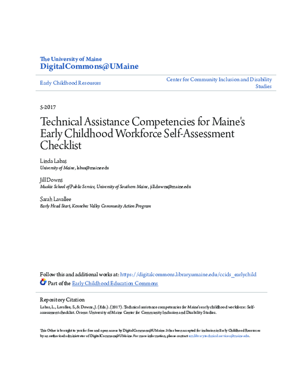 (PDF) Technical Assistance Competencies for Maine\u27s Early Childhood ...