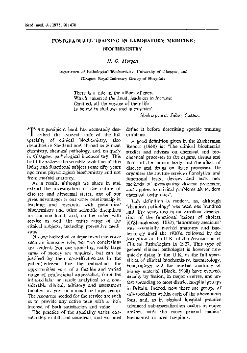 (PDF) Post-graduate training in Laboratory Medicine: Potential to fill ...