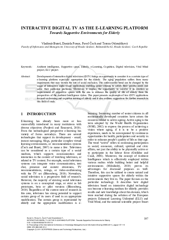 (PDF) Interactive Digital TV as the e-Learning Platform - Towards ...