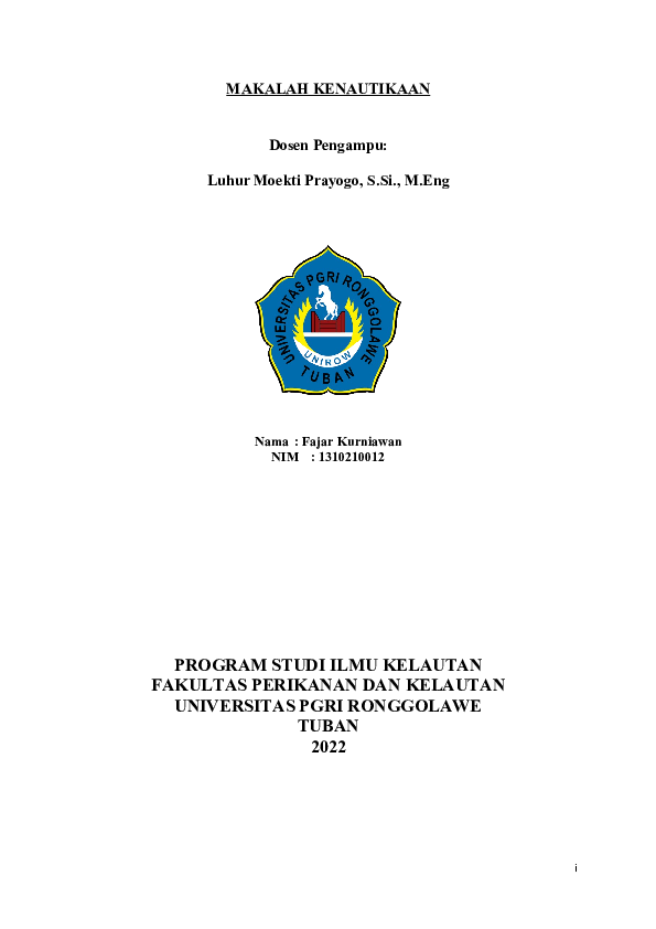(DOC) Makalah Kenautikaan - Sistem Navigasi dan Peta Nautical Chart (By ...