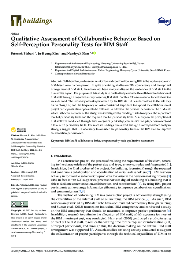 (PDF) Qualitative Assessment of Collaborative Behavior Based on Self ...