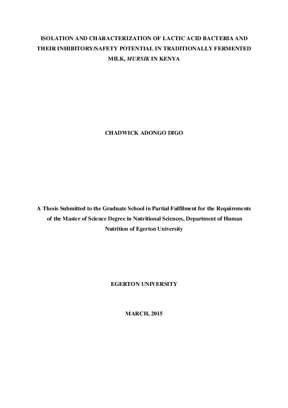 (PDF) Isolation and characterization of lactic acid bacteria and their inhibitory/safety ...