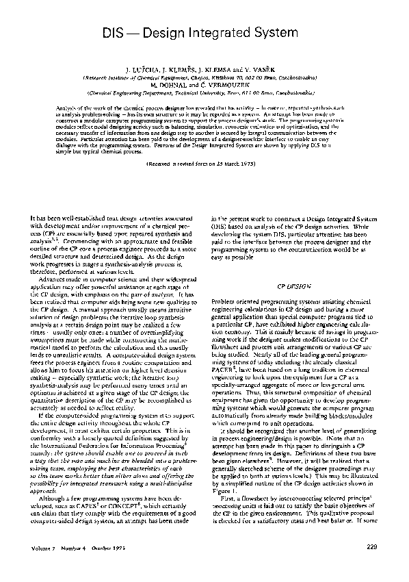 (PDF) DIS — Design integrated system