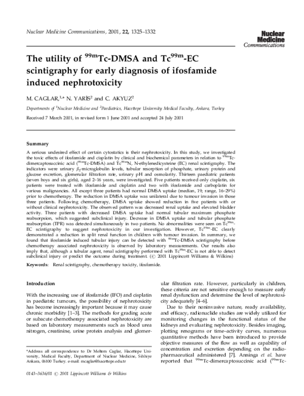 (PDF) The utility of 99mTc-DMSA and Tc99m-EC scintigraphy for early ...