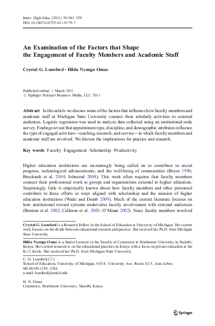 (PDF) An Examination of the Factors that Shape the Engagement of ...