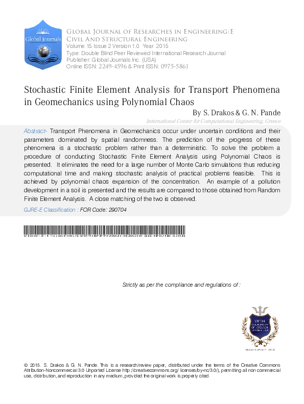 (PDF) Stochastic Finite Element Analysis for Transport Phenomena in Geomechanics using ...