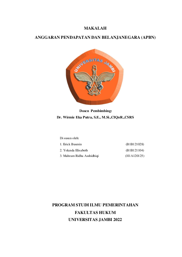 (PDF) Anggaran Pendapatan dan Belanja Negara