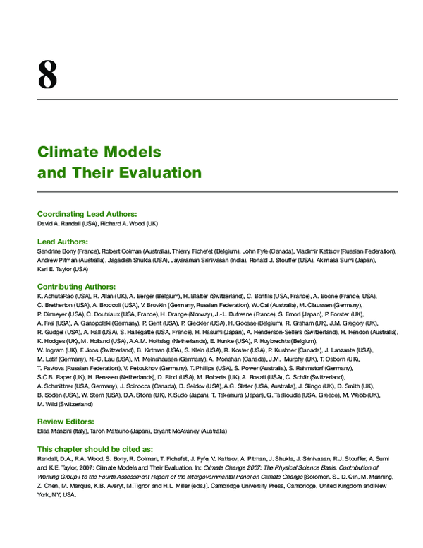 (PDF) Climate models and their evaluation