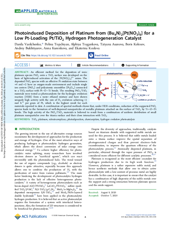 (PDF) Photoinduced Deposition of Platinum from (Bu4N)2[Pt(NO3)6] for a ...