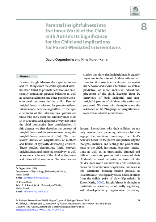 (PDF) Parental Insightfulness into the Inner World of the Child with ...