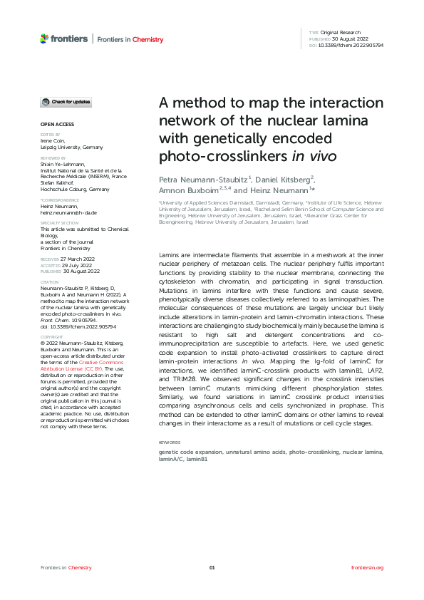 (PDF) A method to map the interaction network of the nuclear lamina ...