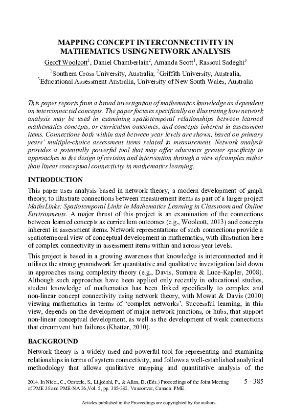 (PDF) Mapping concept interconnectivity in mathematics using network ...