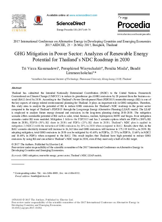 (PDF) GHG Mitigation in Power Sector: Analyzes of Renewable Energy ...