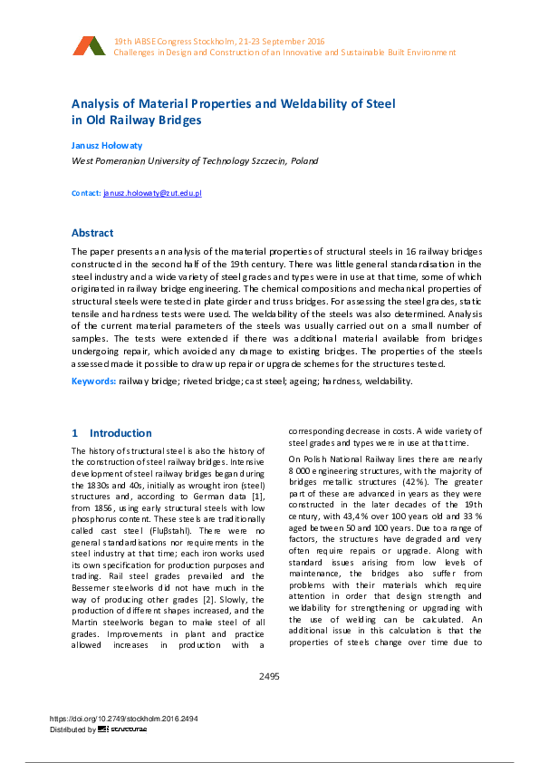(PDF) Analysis of Material Properties and Weldability of Steel in Old ...