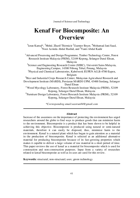 (PDF) Kenaf For Biocomposite: An Overview
