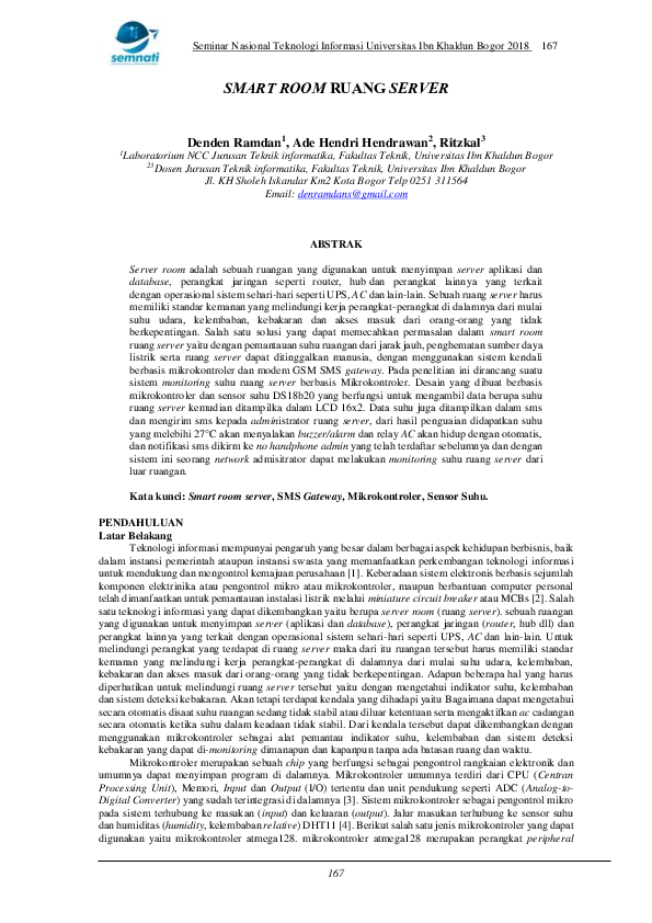 (PDF) Smart Room Ruang Server