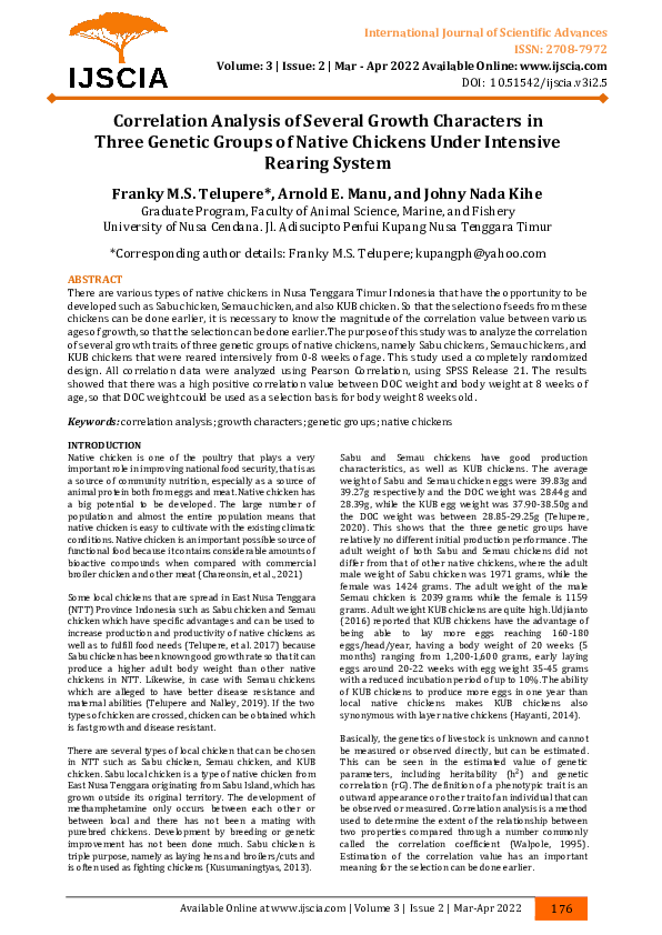 (PDF) Correlation Analysis of Several Growth Characters in Three ...