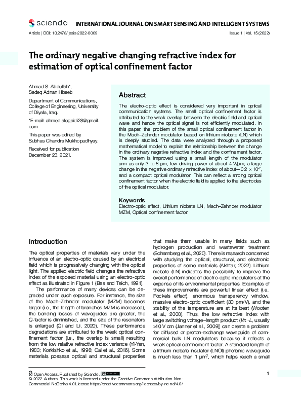 (PDF) The ordinary negative changing refractive index for estimation of ...