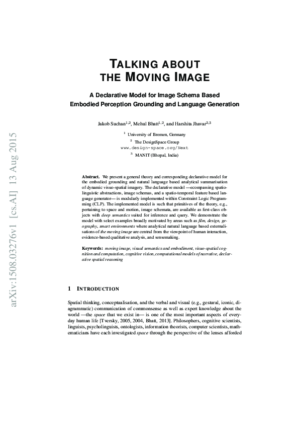 (PDF) Talking about the Moving Image: A Declarative Model for Image Schema Based Embodied ...