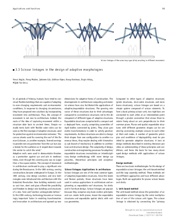 (PDF) 3.3 Scissor linkages in the design of adaptive morphologies