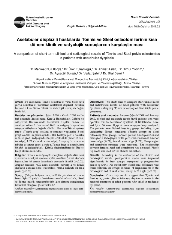(PDF) [A comparison of short-term clinical and radiological results of ...