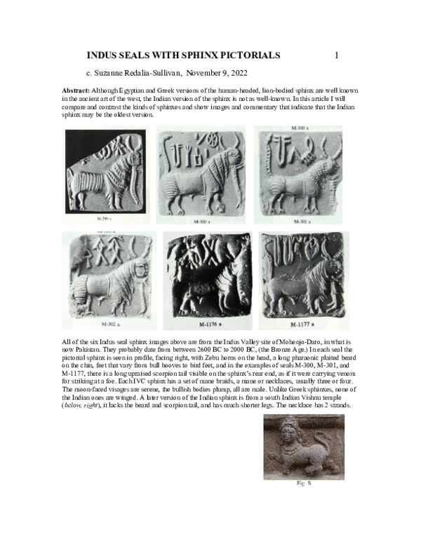 (DOC) INDUS SEALS WITH SPHINX PICTORIALS 1
